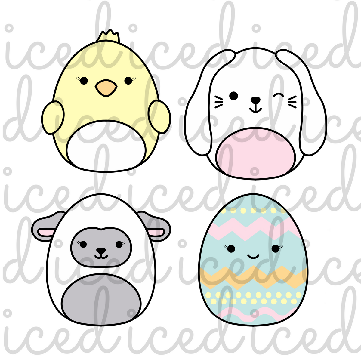 Mini Easter Squishmallow Cutters – Iced