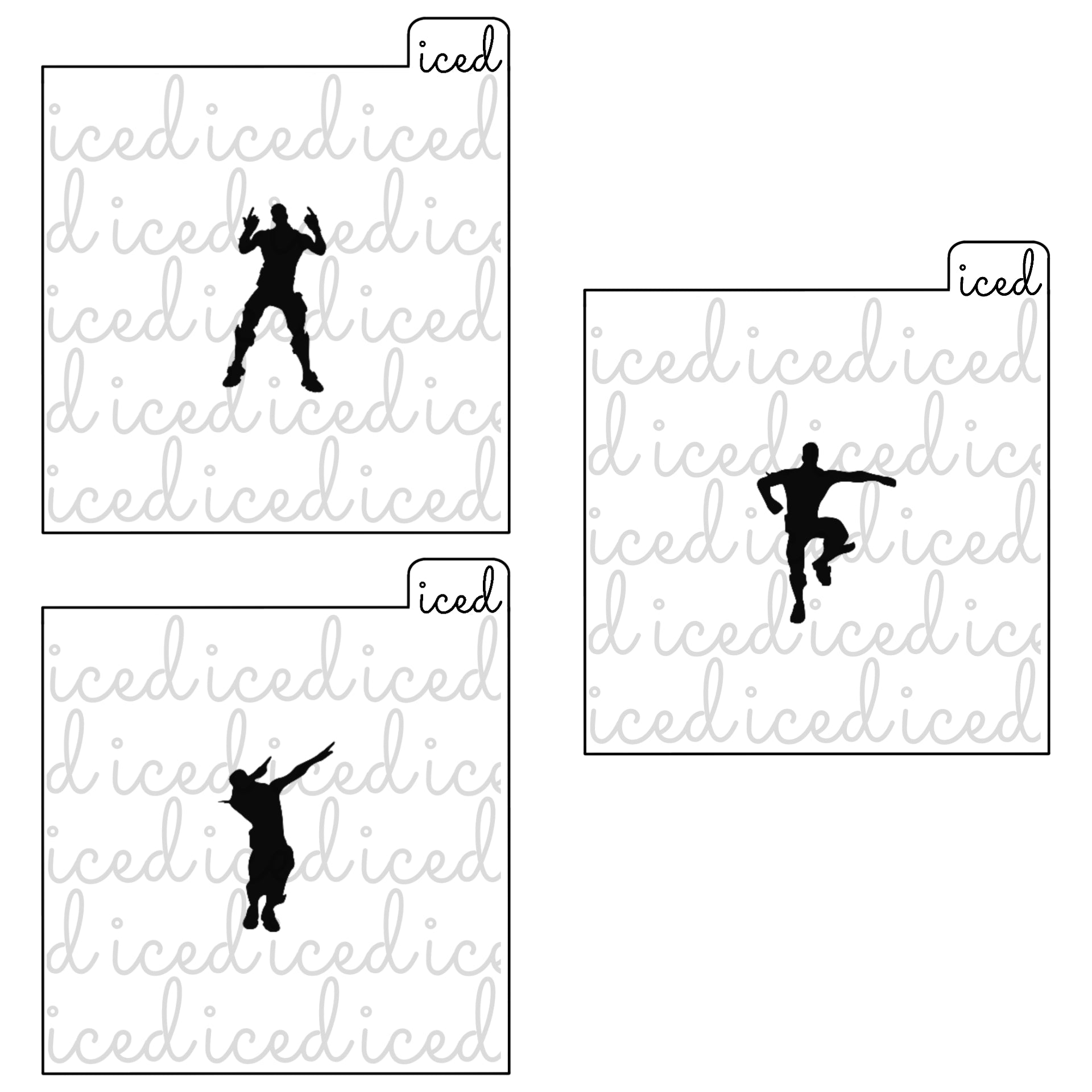 Fortnite Figure Stencils - Set of 3 – Iced