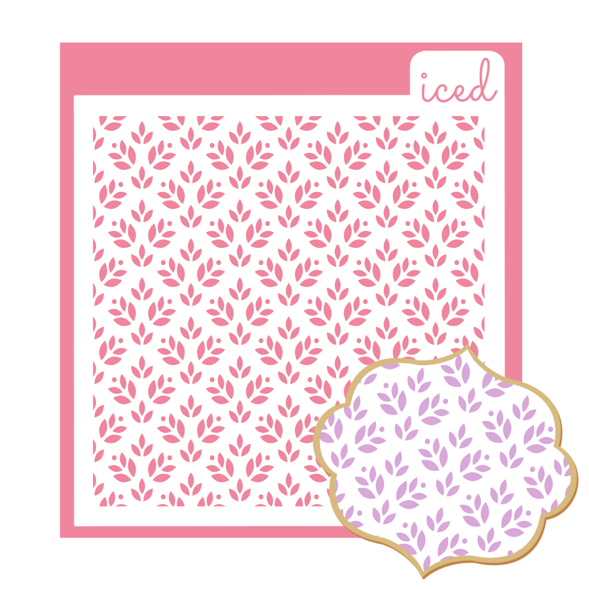 Background Stencil - Geometric Floral – Iced