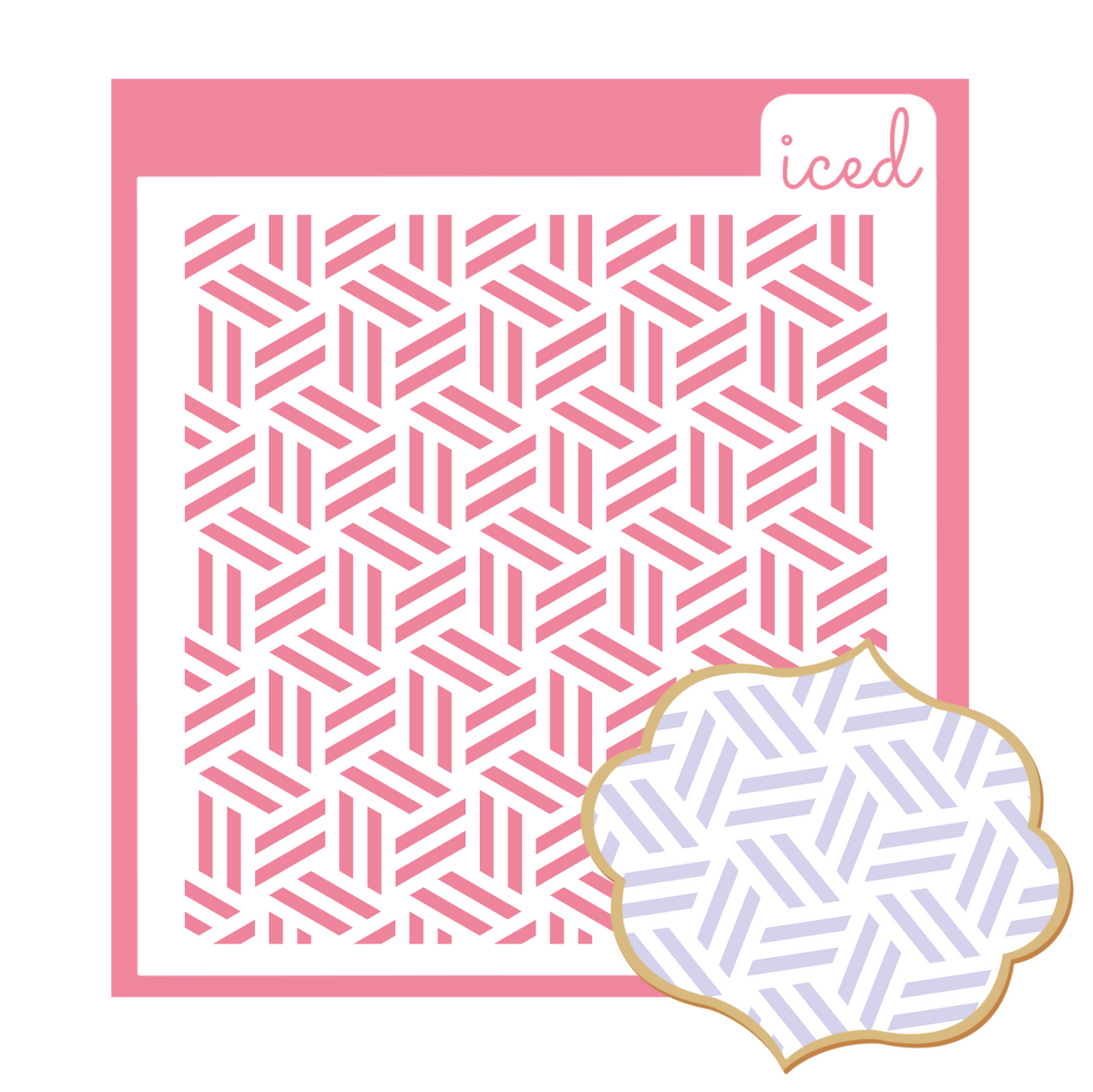 Background Stencil - Geometric Grid – Iced