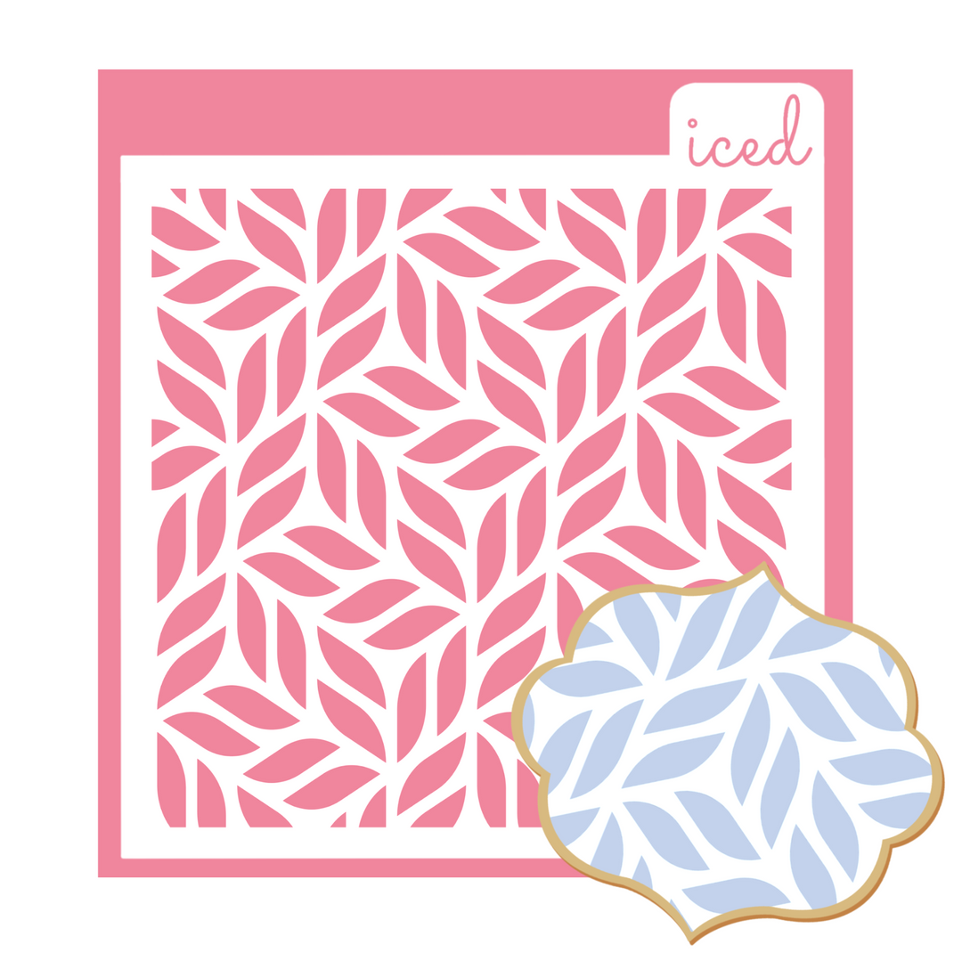 Background Stencil - Geometric Leaf – Iced