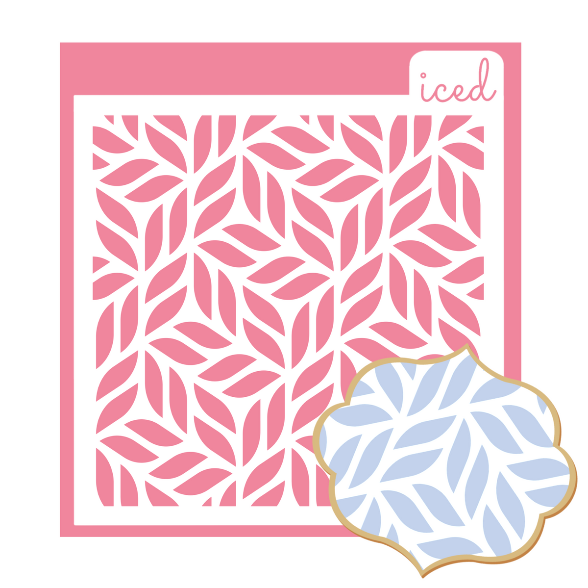 Background Stencil - Geometric Leaf – Iced