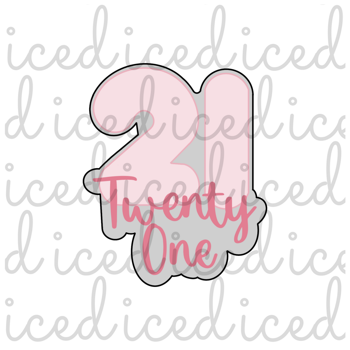Twenty One with Text Cutter – Iced